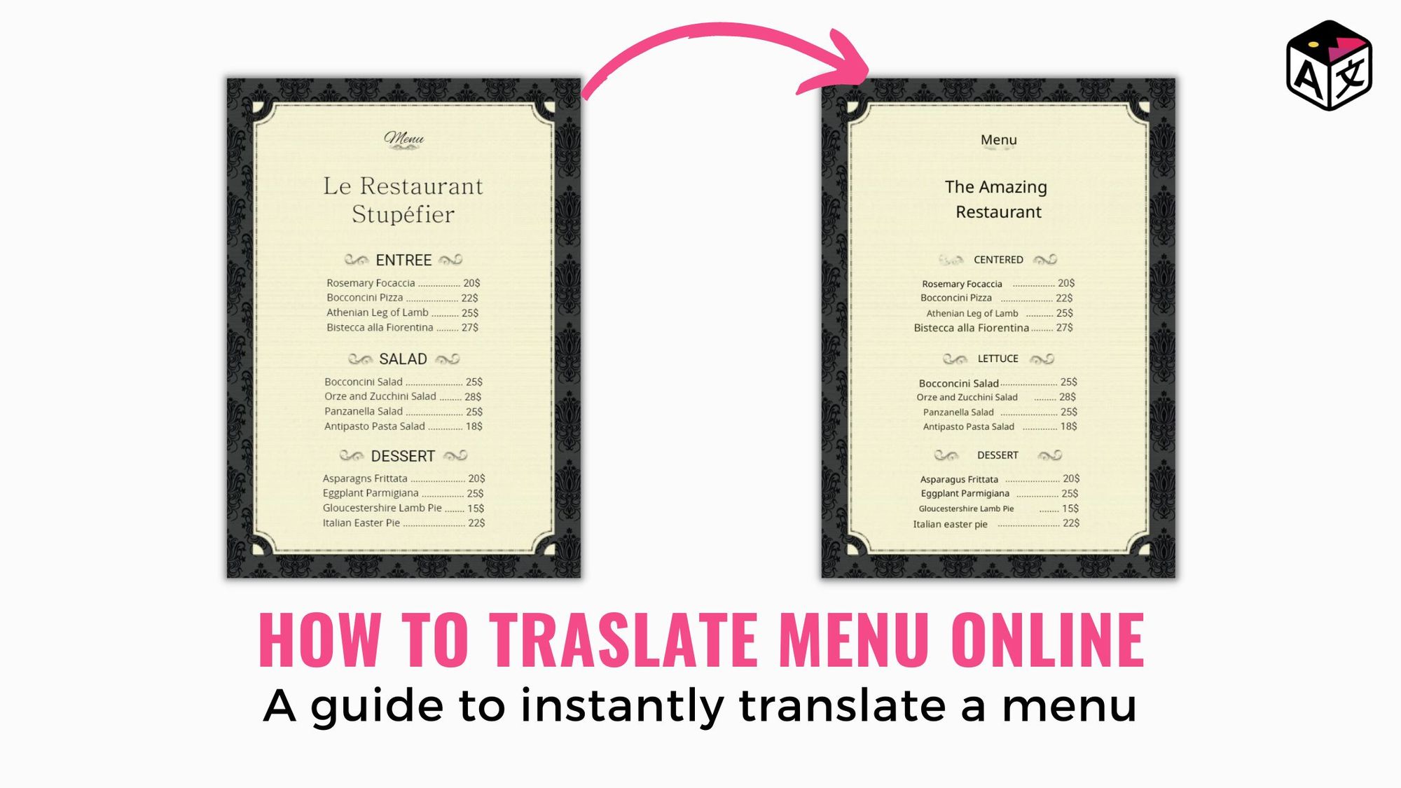 Learn the easiest way to instantly translate a menu